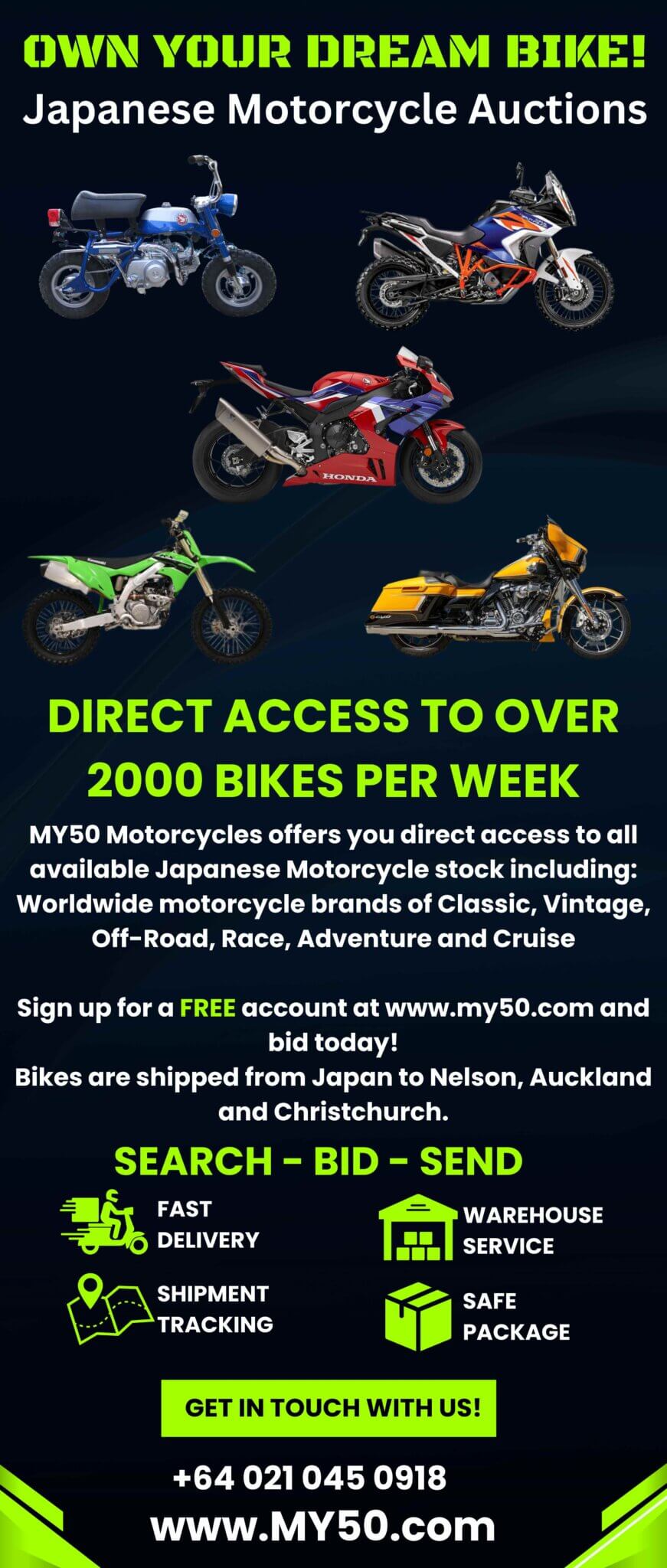 Japanese Motorcycle Auctions Guide - MY50 Motorcycles